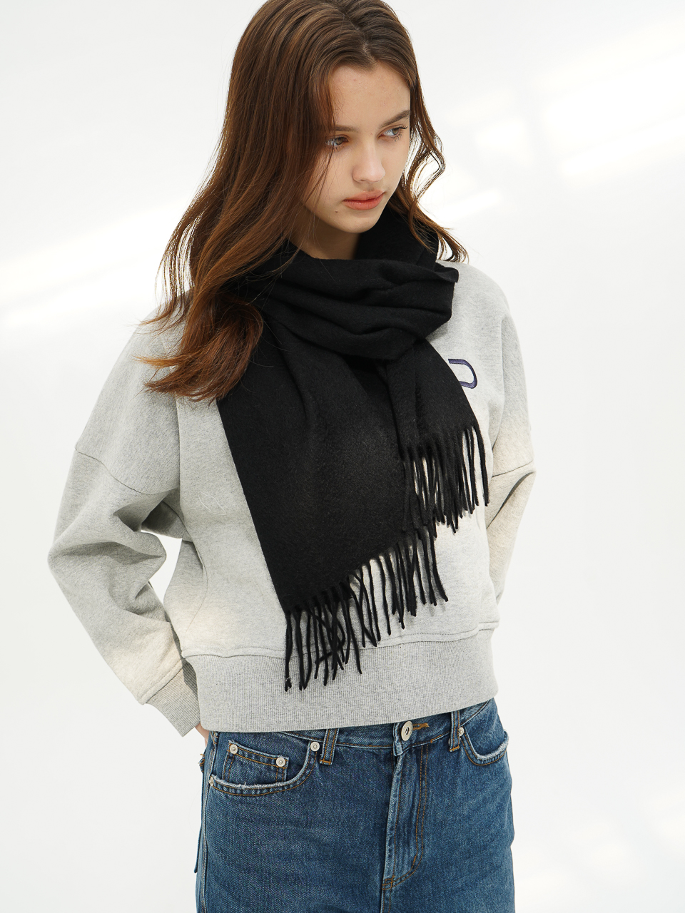 아쿠드 Cashmere Muffler_Black
