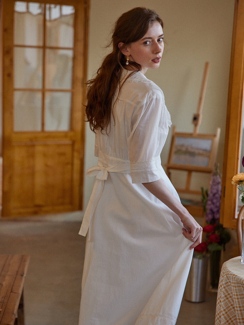 심플레트로 Jasmine Edwardian Blue Tea Length Dress (Jasmine Edwardian Blue ...