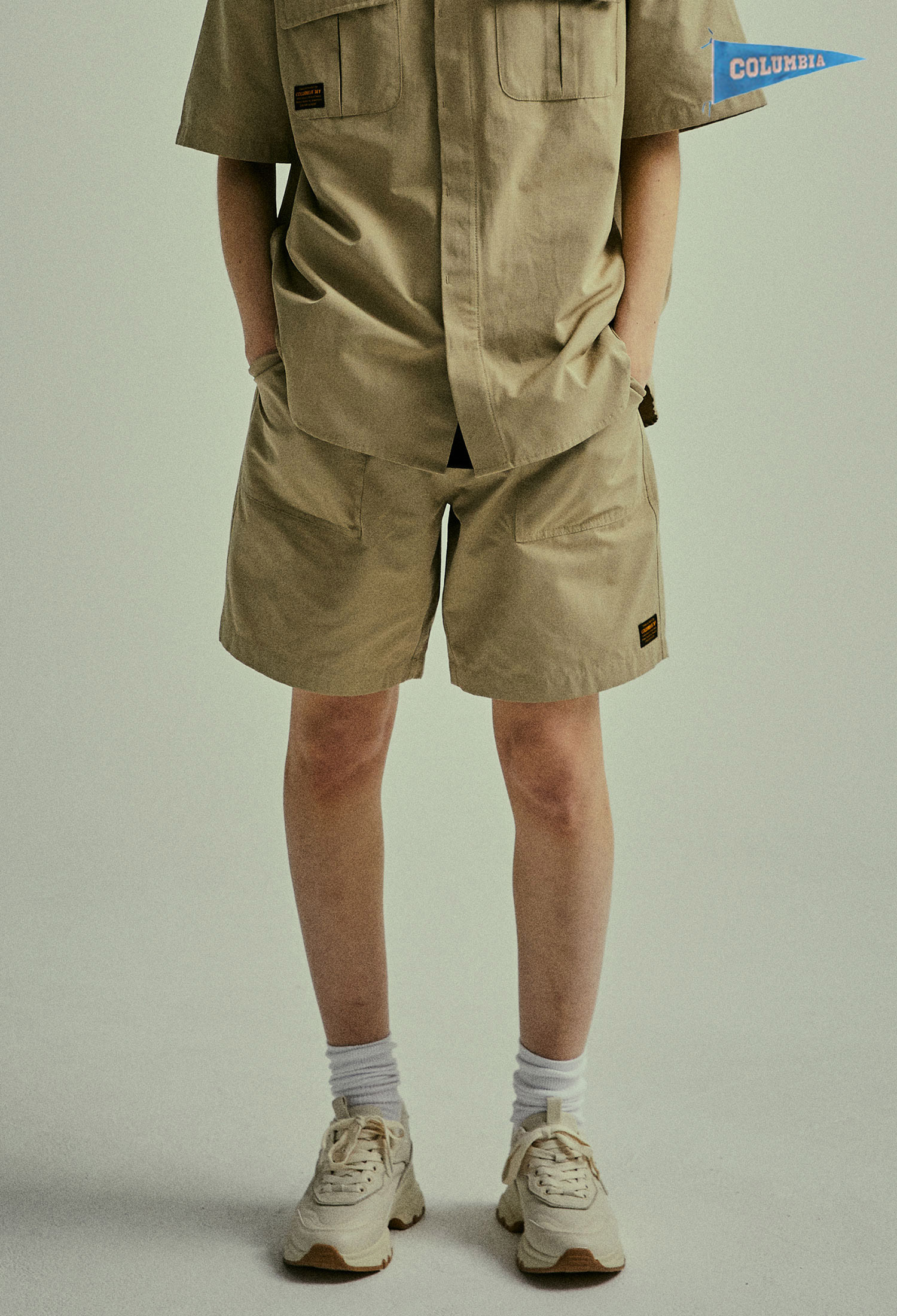 컬럼비아 유니버시티 MIL-LABEL POCKET UNIFORM SHORTS PANTS 헤리티지베이지 CIU2UPCH954-UHB