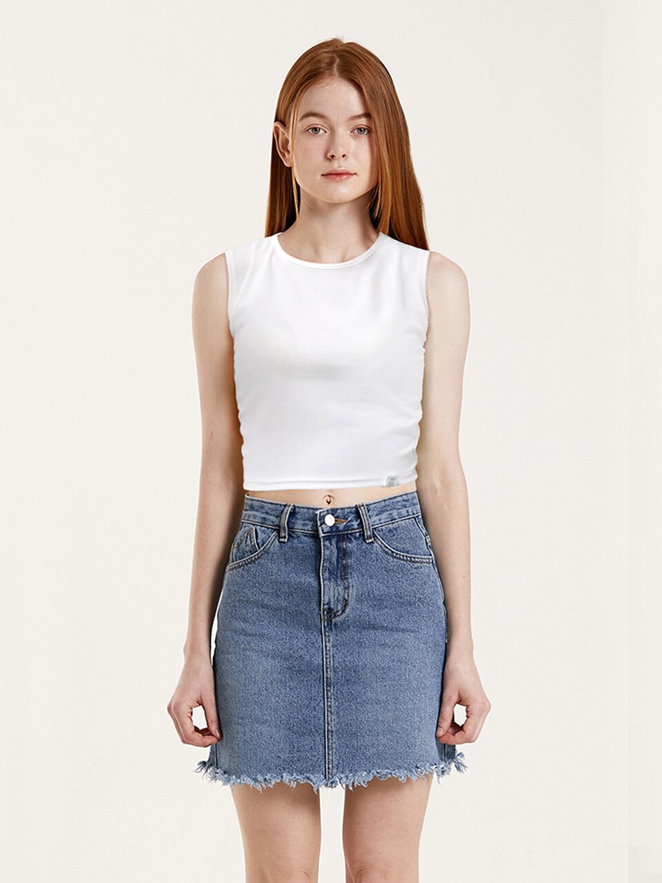 핑크 파인애플 BACK CUT OUT T.SHIRT_WHITE BACK CUT OUT T.SHIRT_WHITE