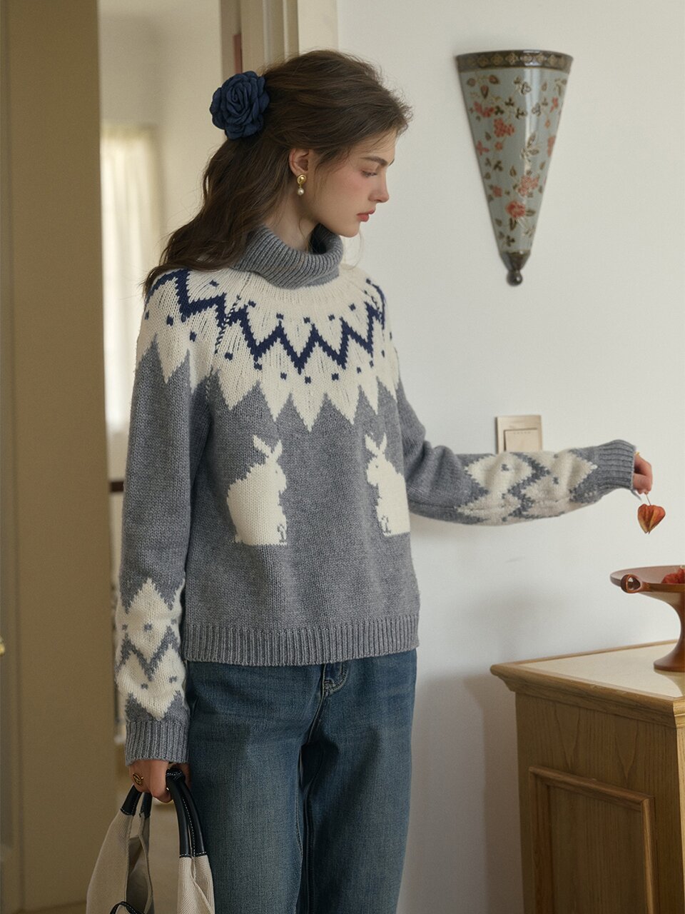 심플레트로 SR_Turtleneck rabbit wool knit sweater SR_Turtleneck rabbit wool ...
