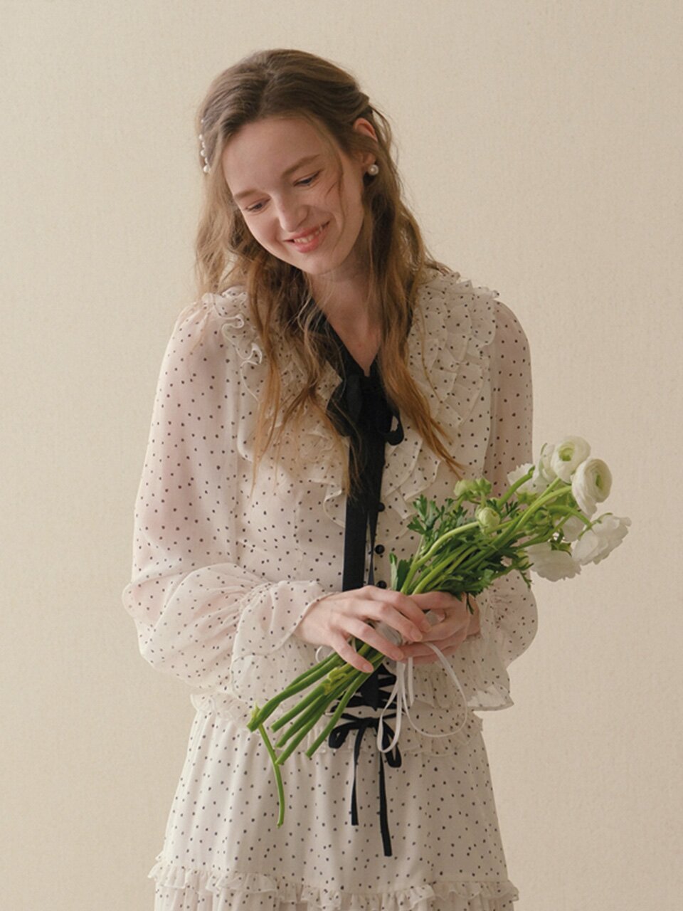 레비쥬 필라소피 LB_Heart dot frill shirt (LB_Heart dot frill shirt) | 바바더