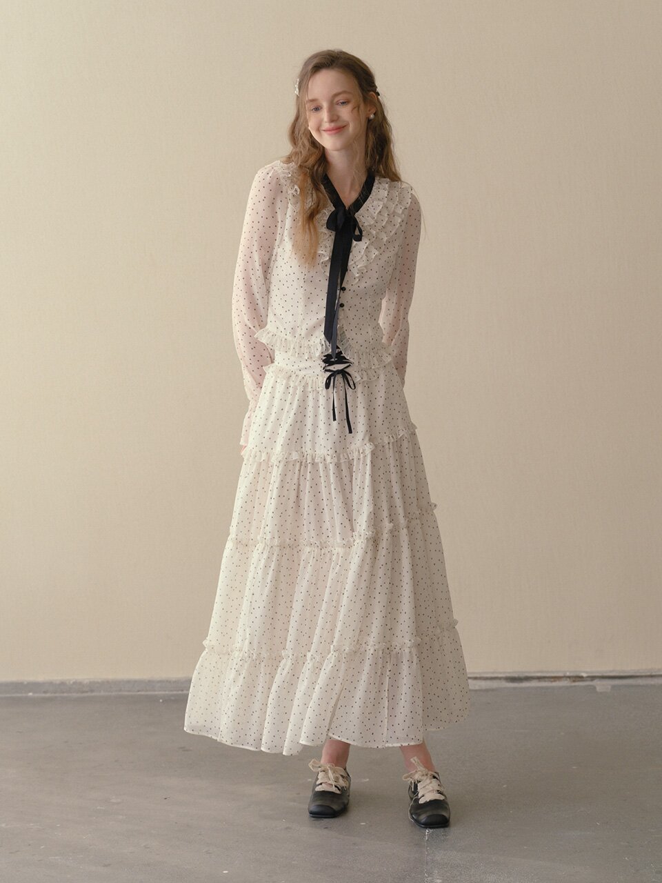 레비쥬 필라소피 LB_Heart dot frill shirt (LB_Heart dot frill shirt) | 바바더