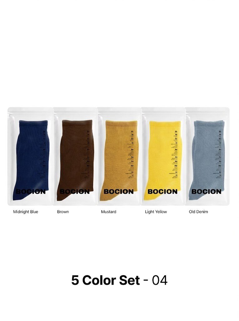보션 5 Color Set no.04 - 5종 컬러양말 세트 04 | 바바더
